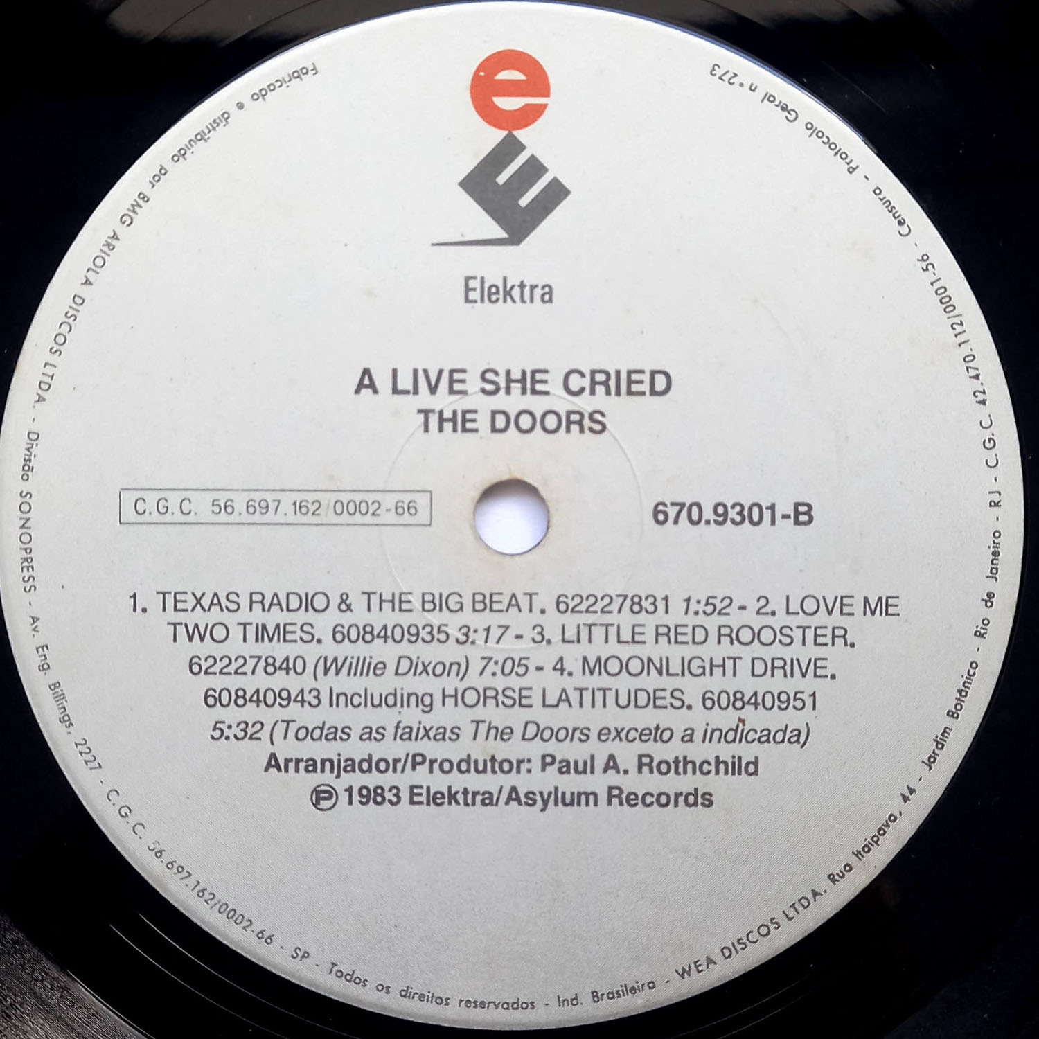 The Doors – Alive, She Cried (1983/????) - Zabumbê Discos