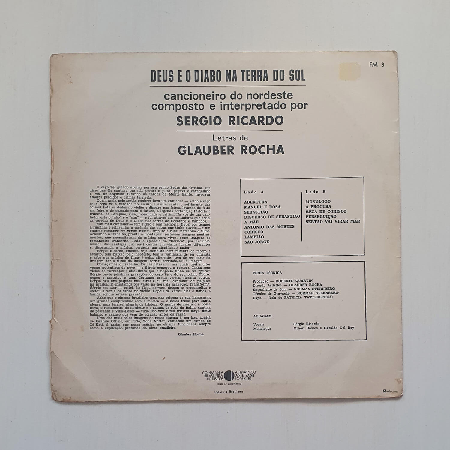 Sérgio Ricardo ‎– Deus E O Diabo Na Terra Do Sol (1963) - Zabumbê Discos