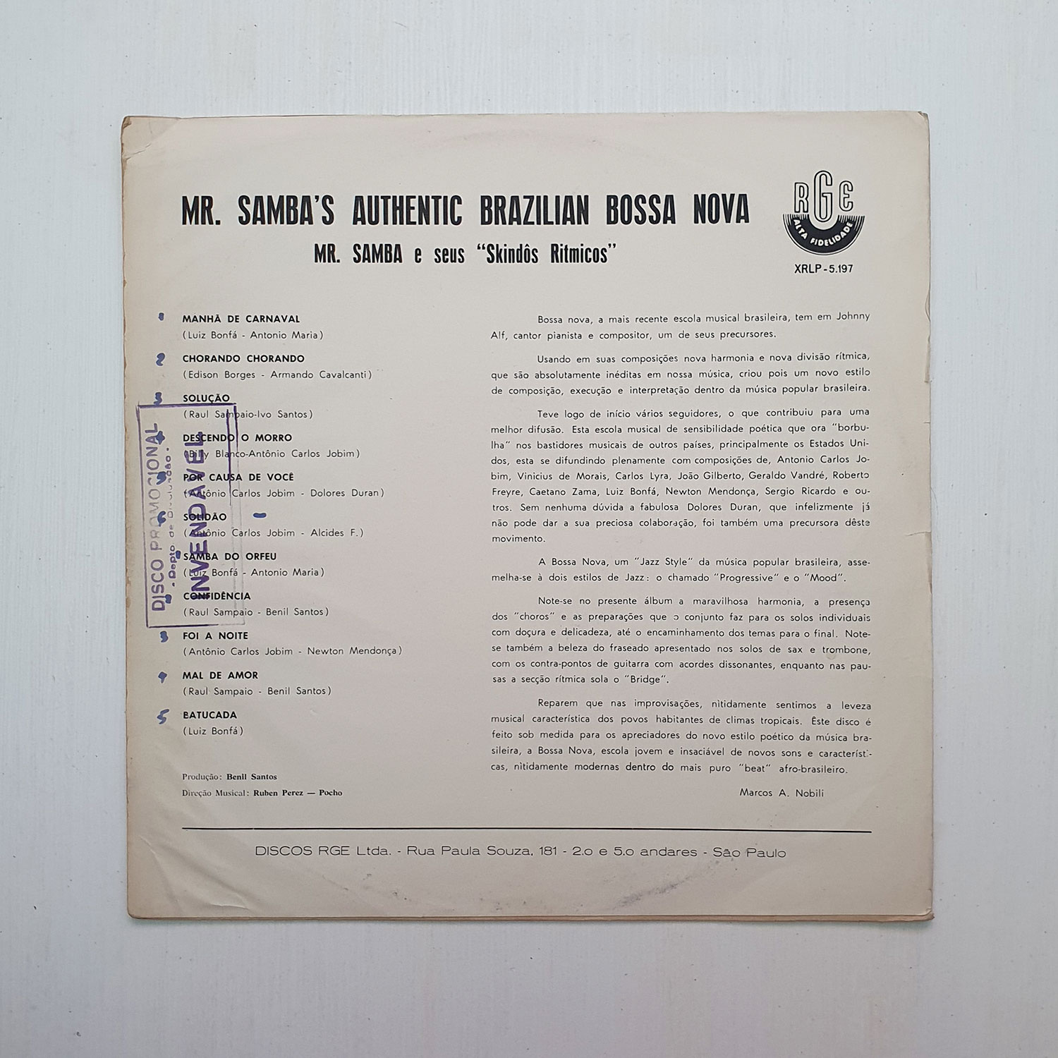 Mr. Samba's Authentic Brazilian Bossa Nova - Zabumbê Discos