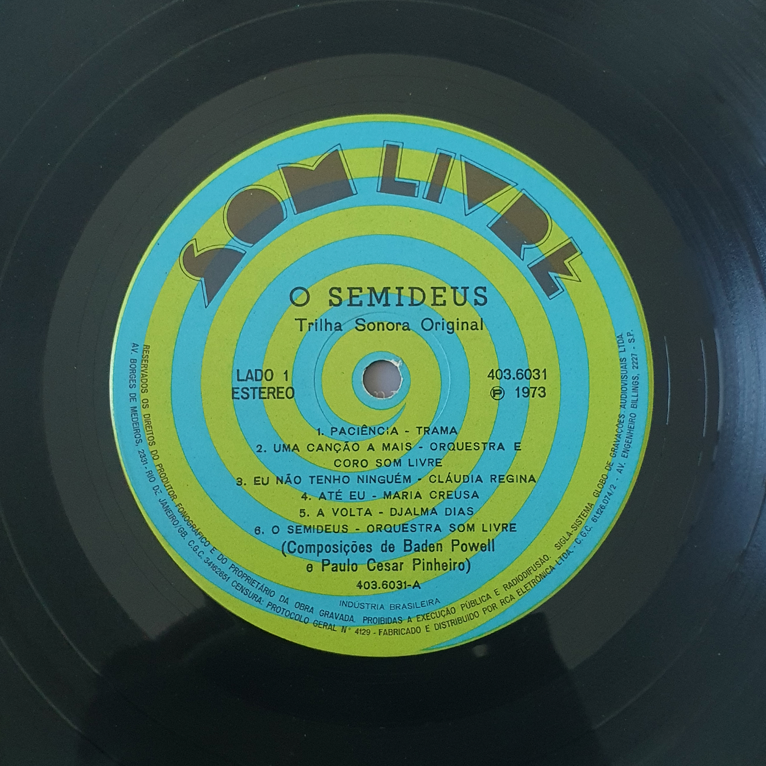 O Semideus (Trilha Sonora Original) (1973) - Zabumbê Discos
